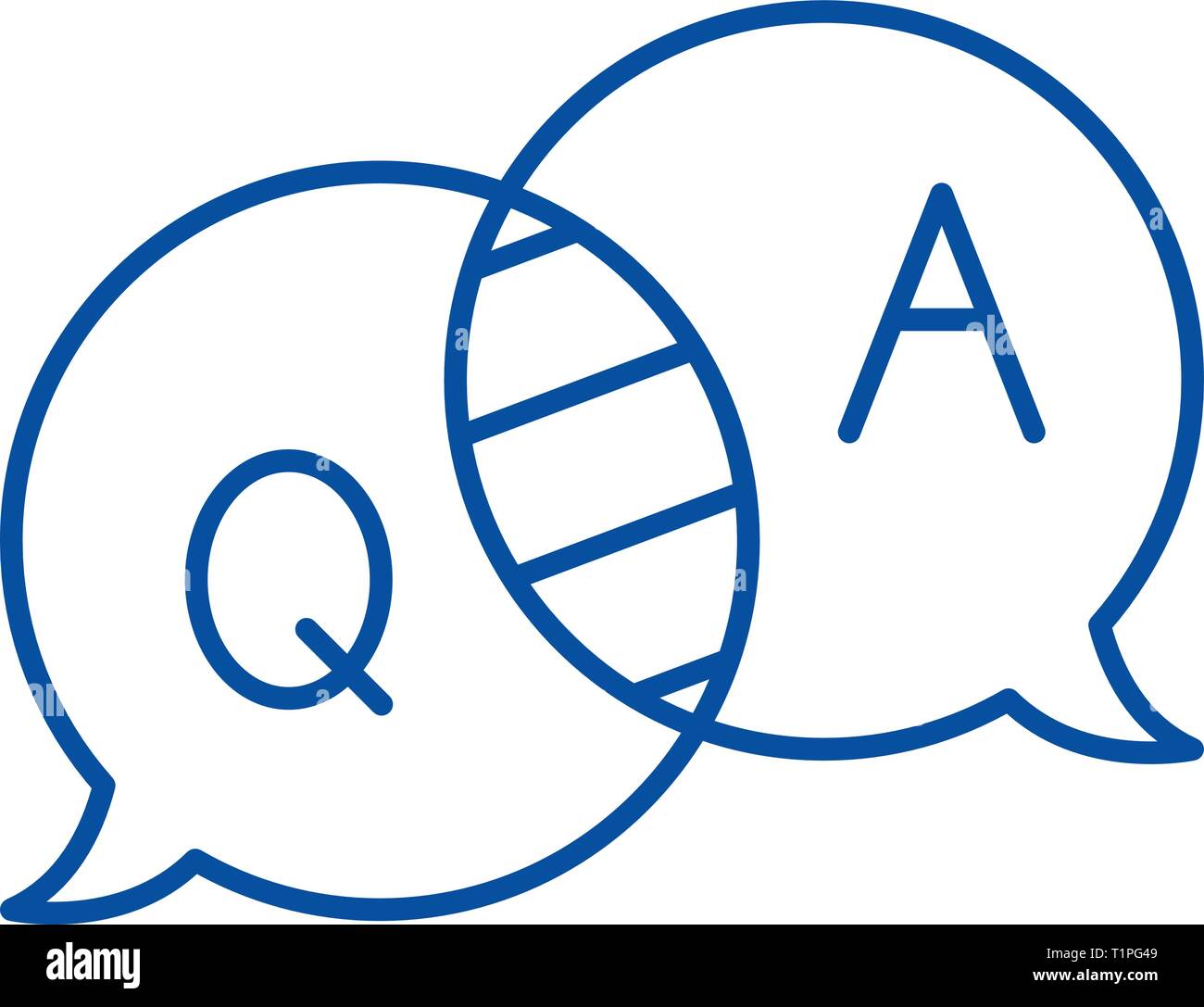Questions and answers line icon concept. Questions and answers flat ... Questions and answers line icon concept. Questions and answers flat ...