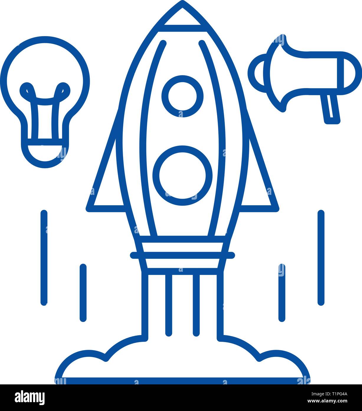 Quick start up business line icon concept. Quick start up business flat ...