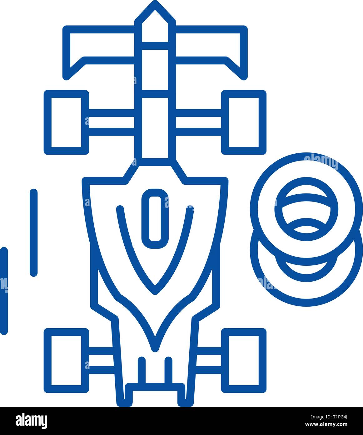 Racing car line icon concept. Racing car flat vector symbol, sign ...