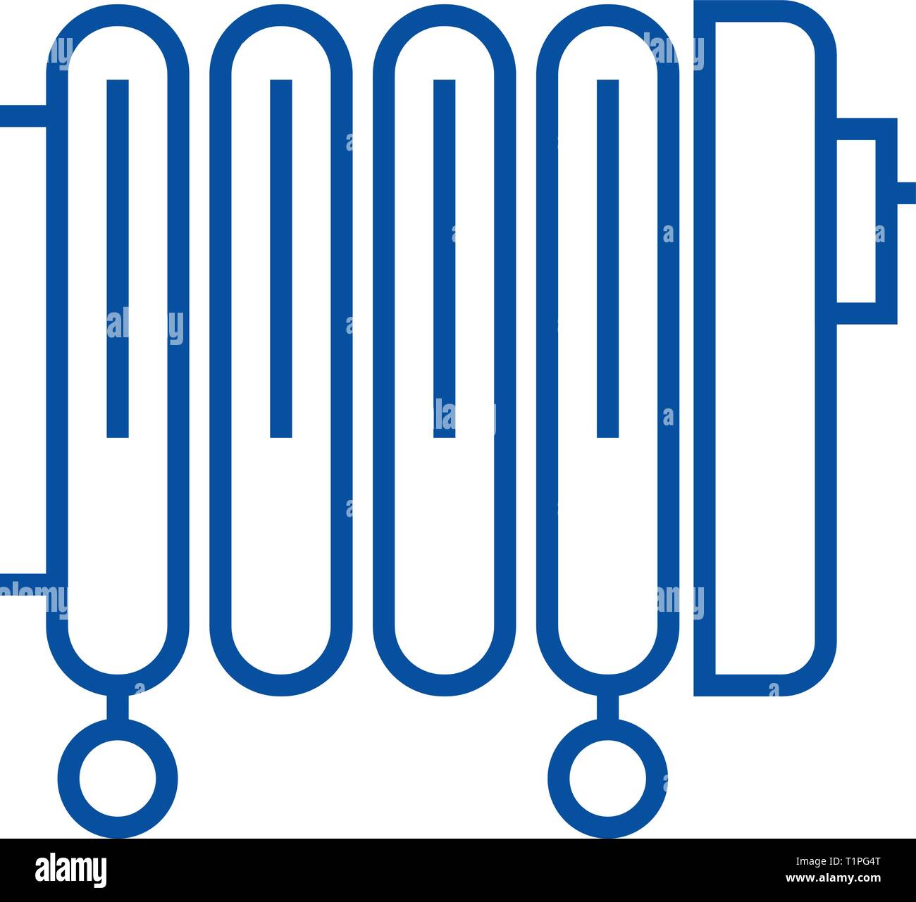 Radiator,oil heater line icon concept. Radiator,oil heater flat vector ...