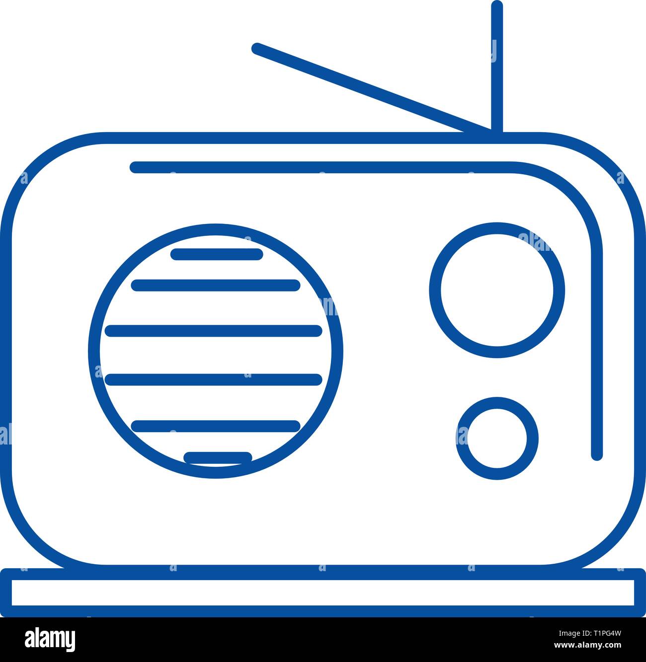 Radio reciever line icon concept. Radio reciever flat vector symbol ...