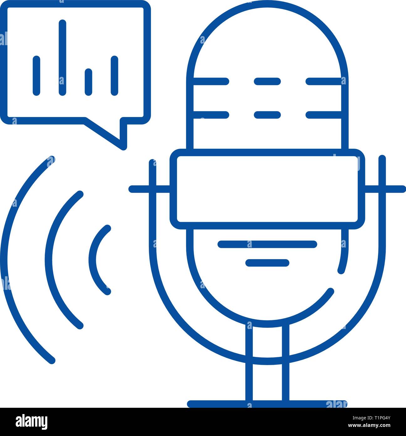 Radio show line icon concept. Radio show flat vector symbol, sign ...