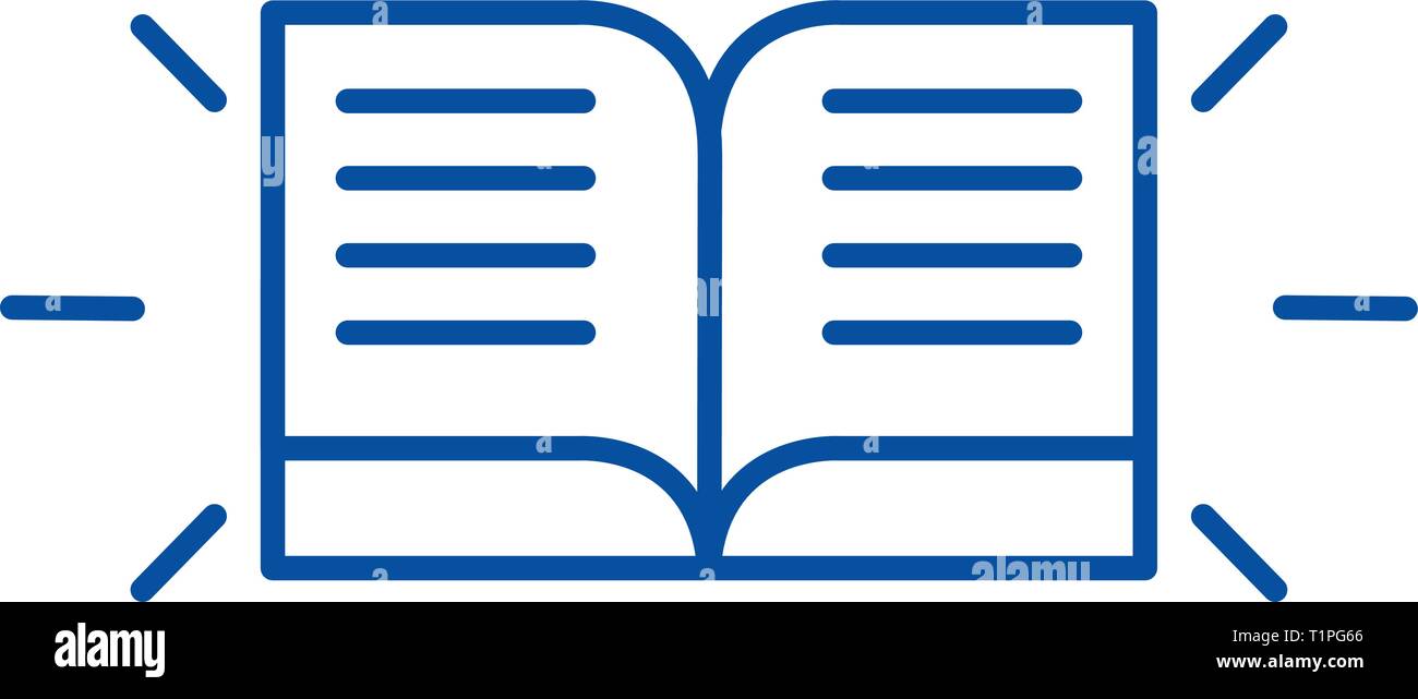 Reading line icon concept. Reading flat vector symbol, sign, outline ...
