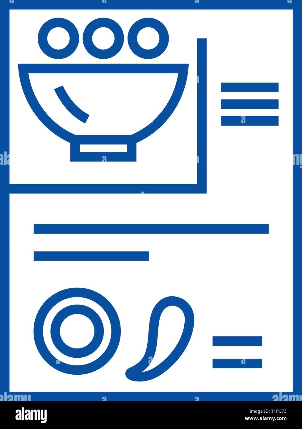 Recipe card line icon concept. Recipe card flat vector symbol, sign ... Recipe card line icon concept. Recipe card flat vector symbol, sign ...