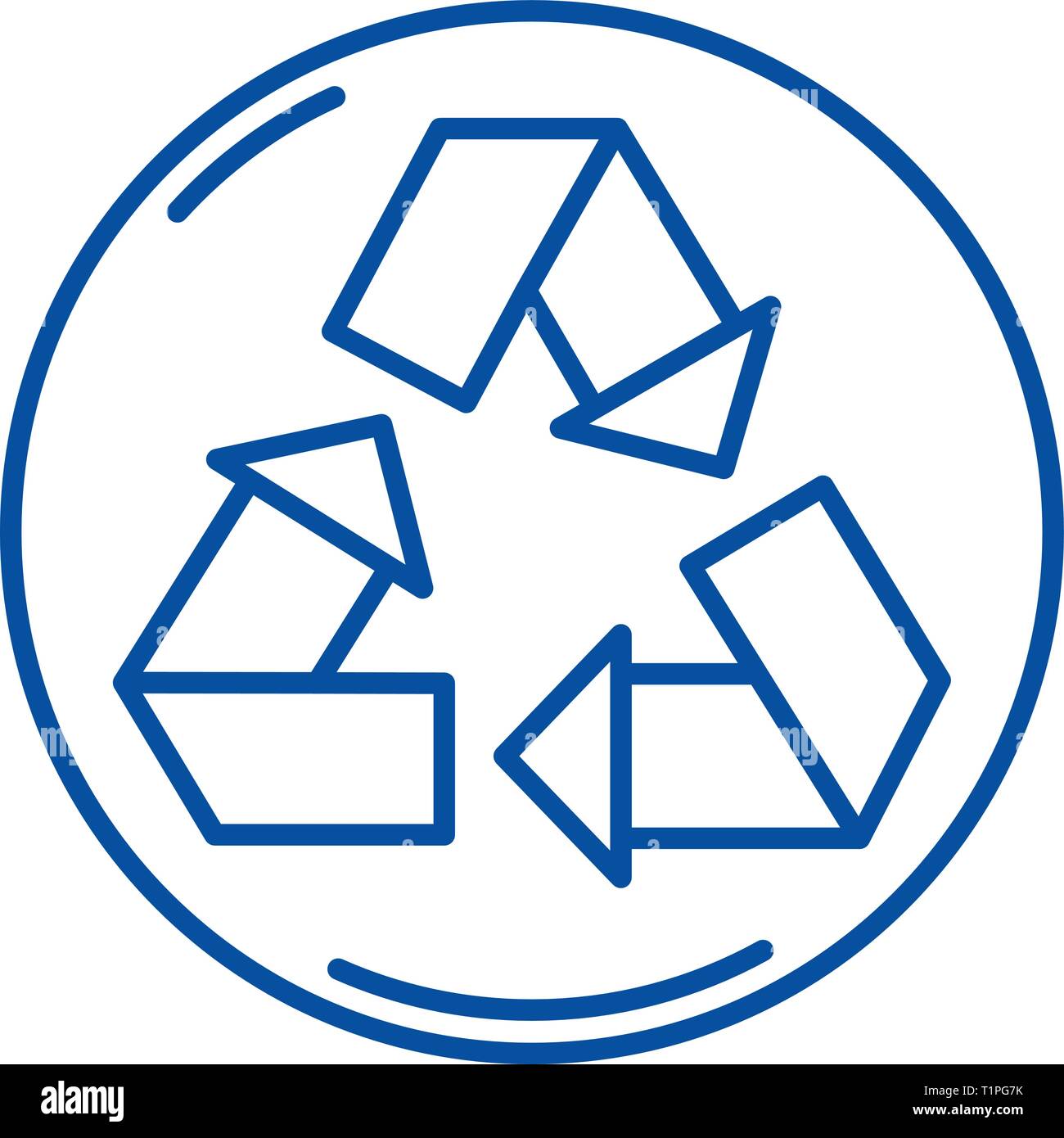 Recycling line icon concept. Recycling flat vector symbol, sign ...