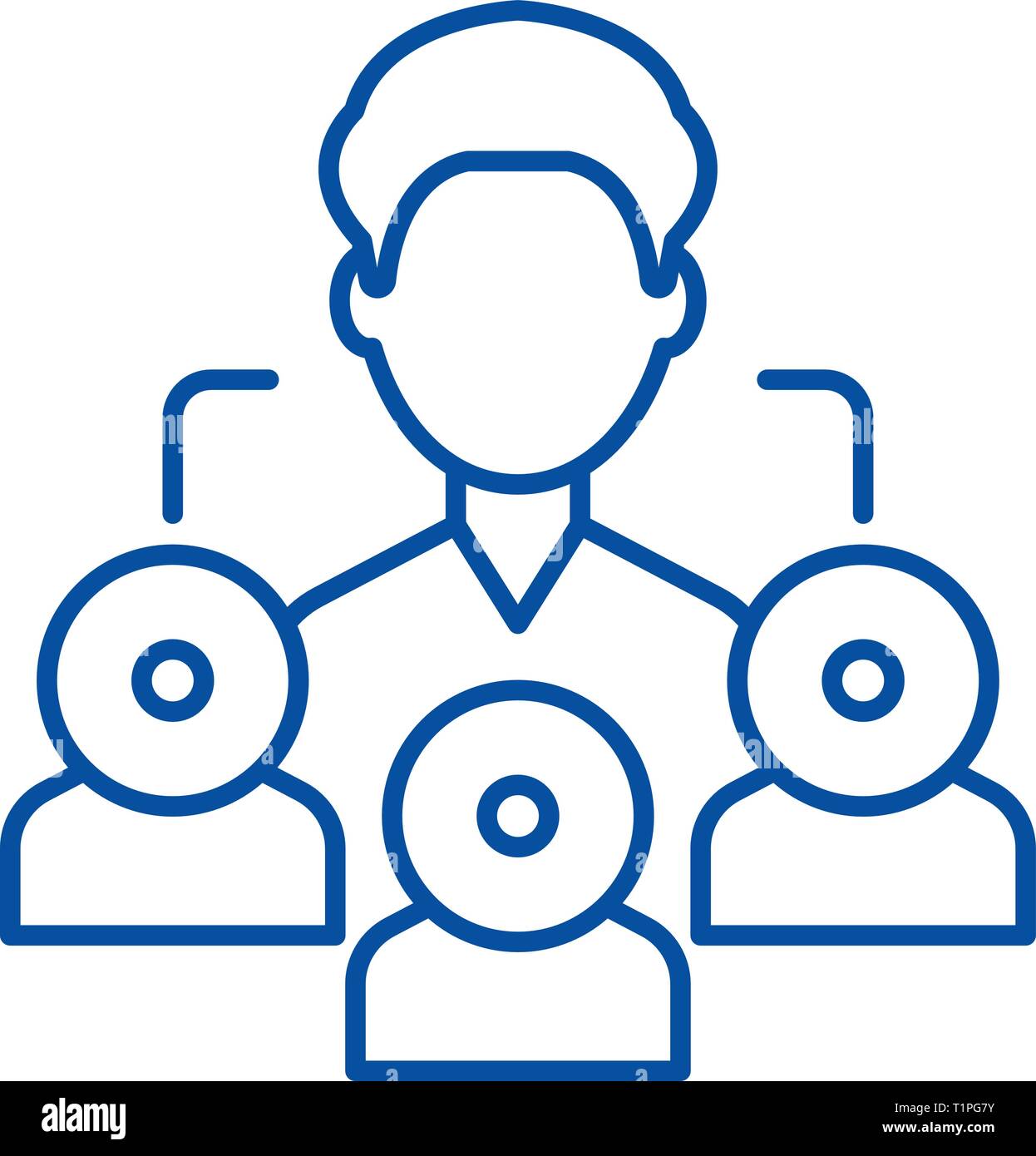 Referral marketing line icon concept. Referral marketing flat vector ...