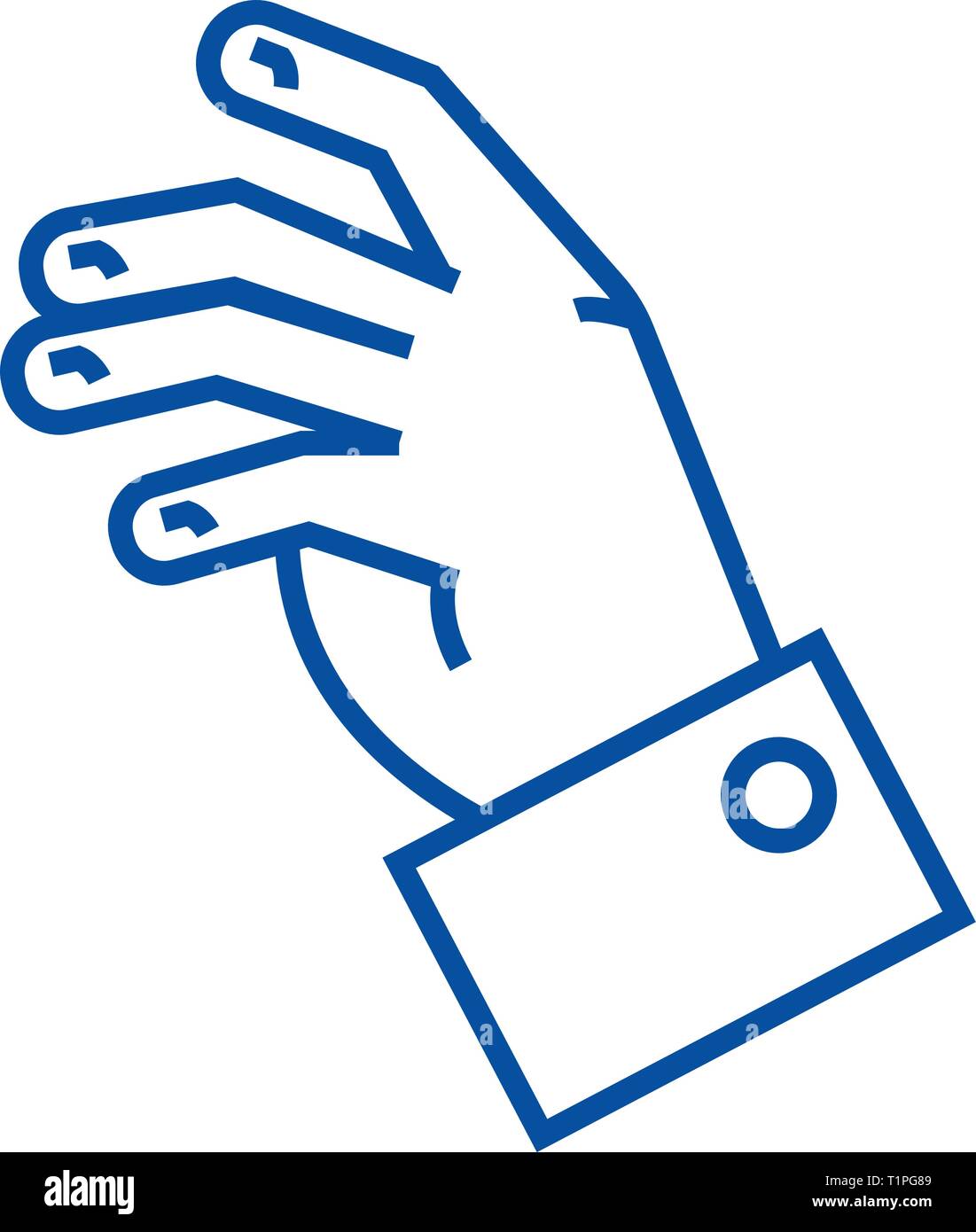 Relax hand line icon concept. Relax hand flat vector symbol, sign ...