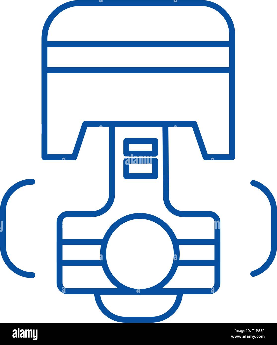 Repair car engine, piston line icon concept. Repair car engine, piston ...