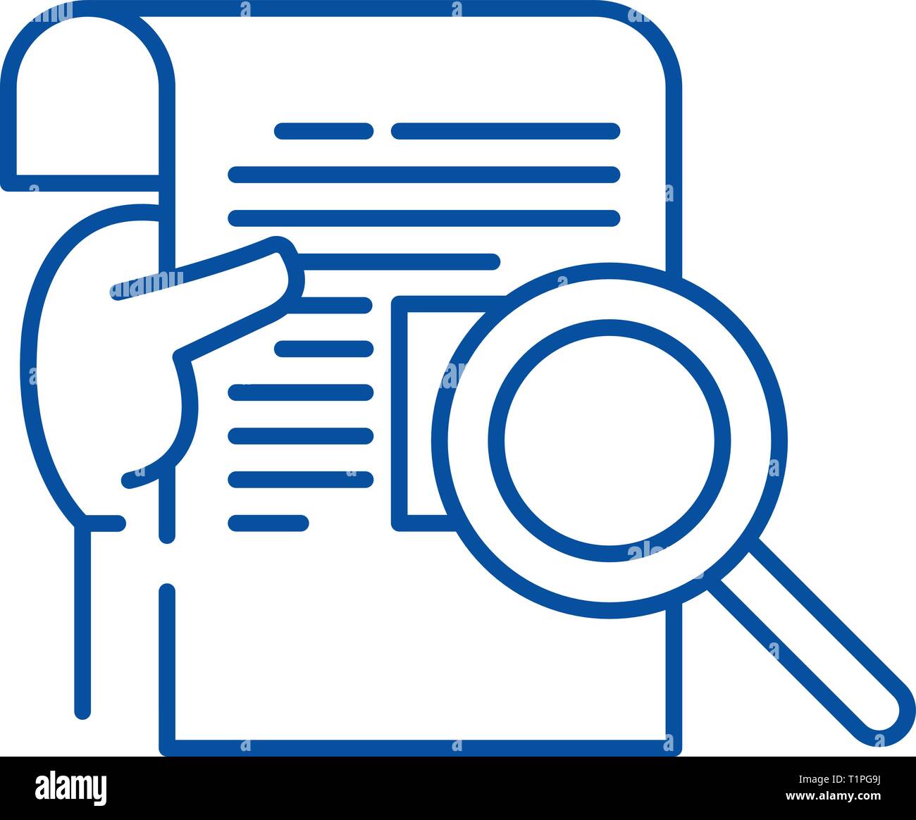 Research report line icon concept. Research report flat vector symbol ...