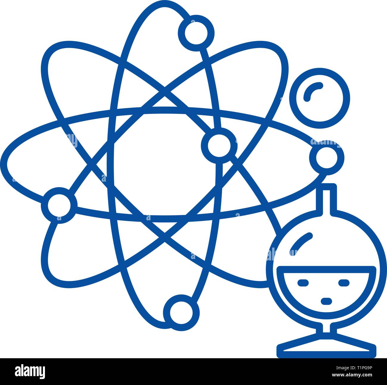 Research technology line icon concept. Research technology flat vector ...