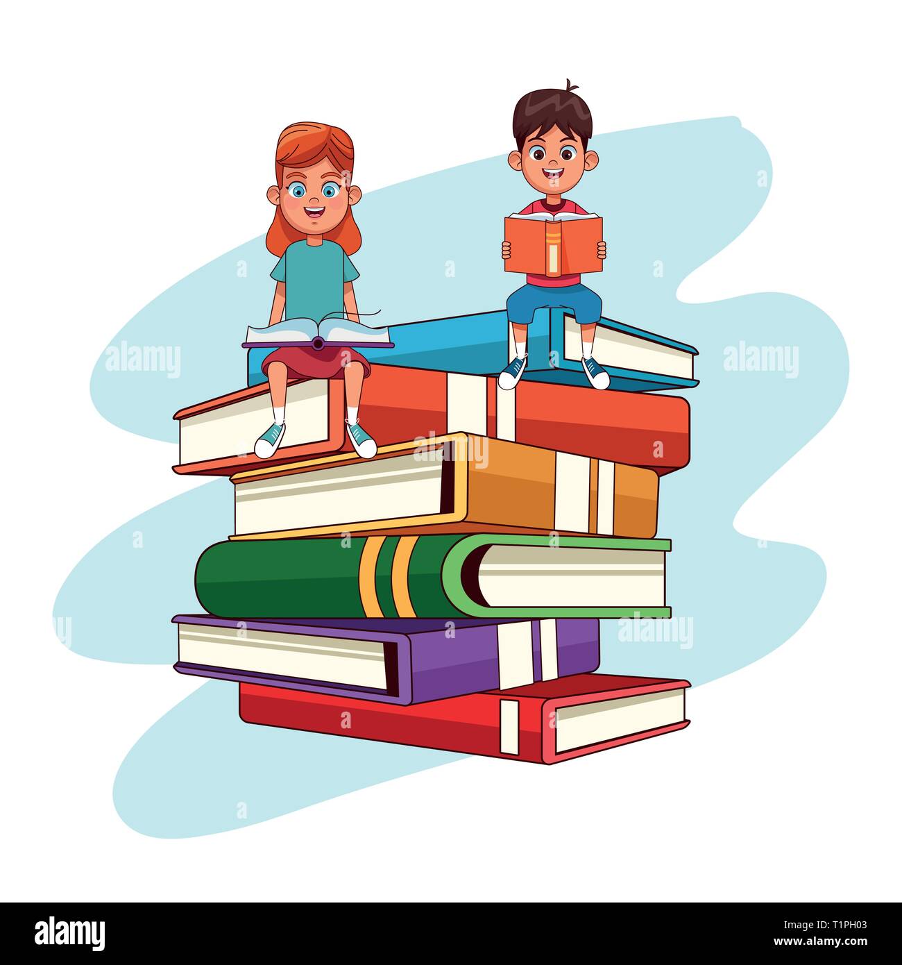 Kids and books cartoons Stock Vector Image & Art - Alamy