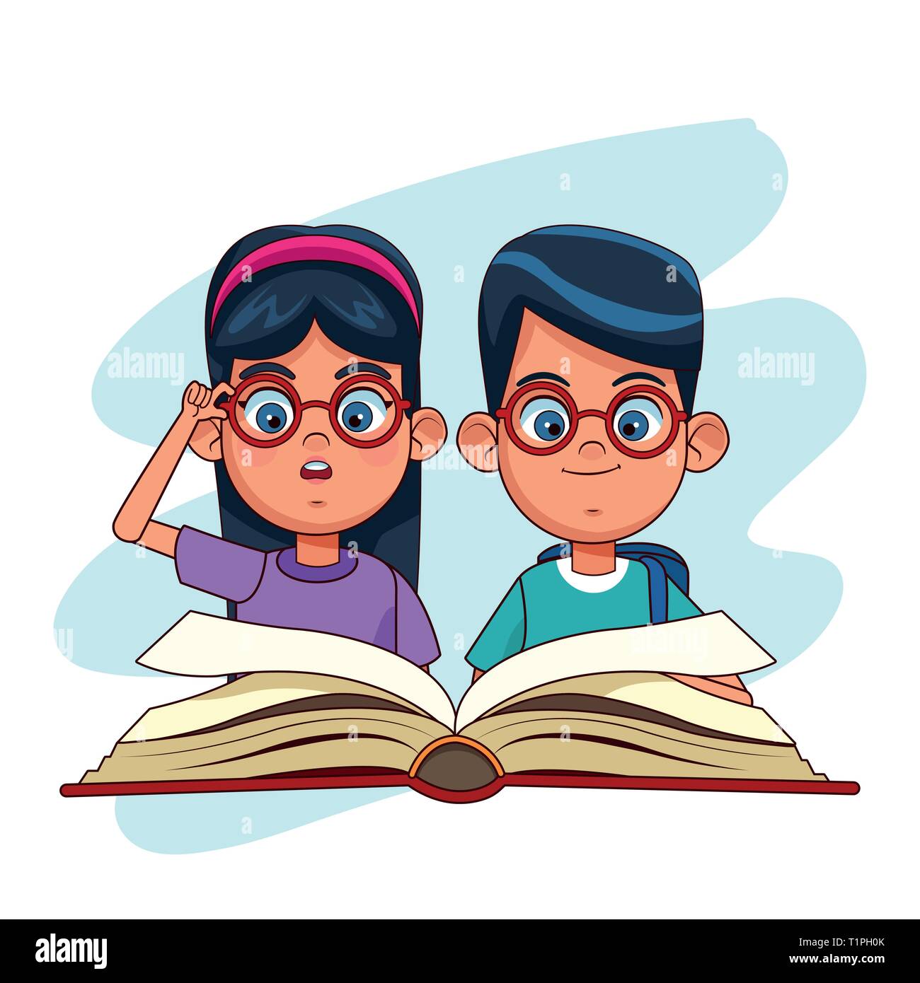 Kids and books cartoons Stock Vector Image & Art - Alamy