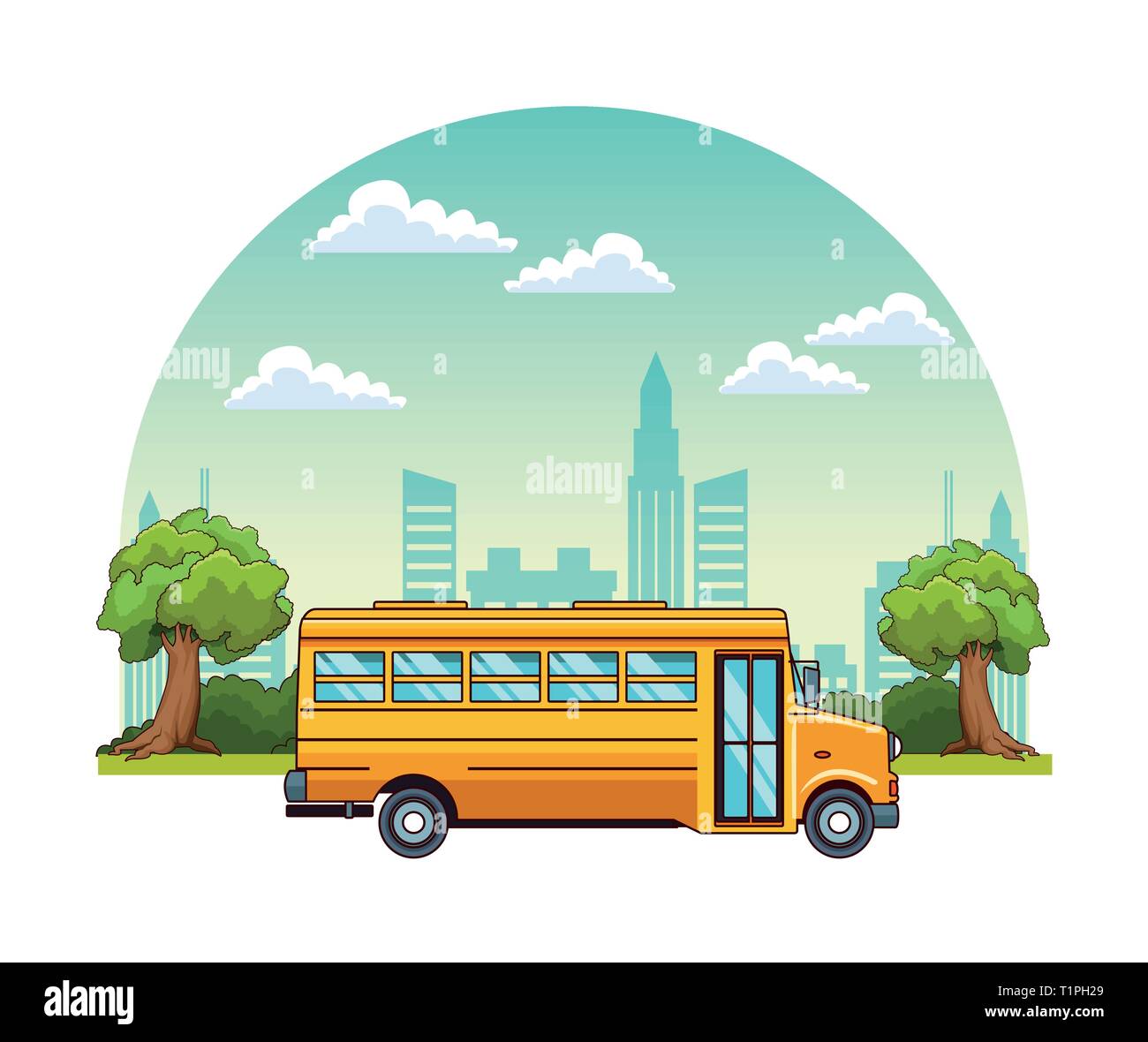 Passing school bus Stock Vector Images - Alamy