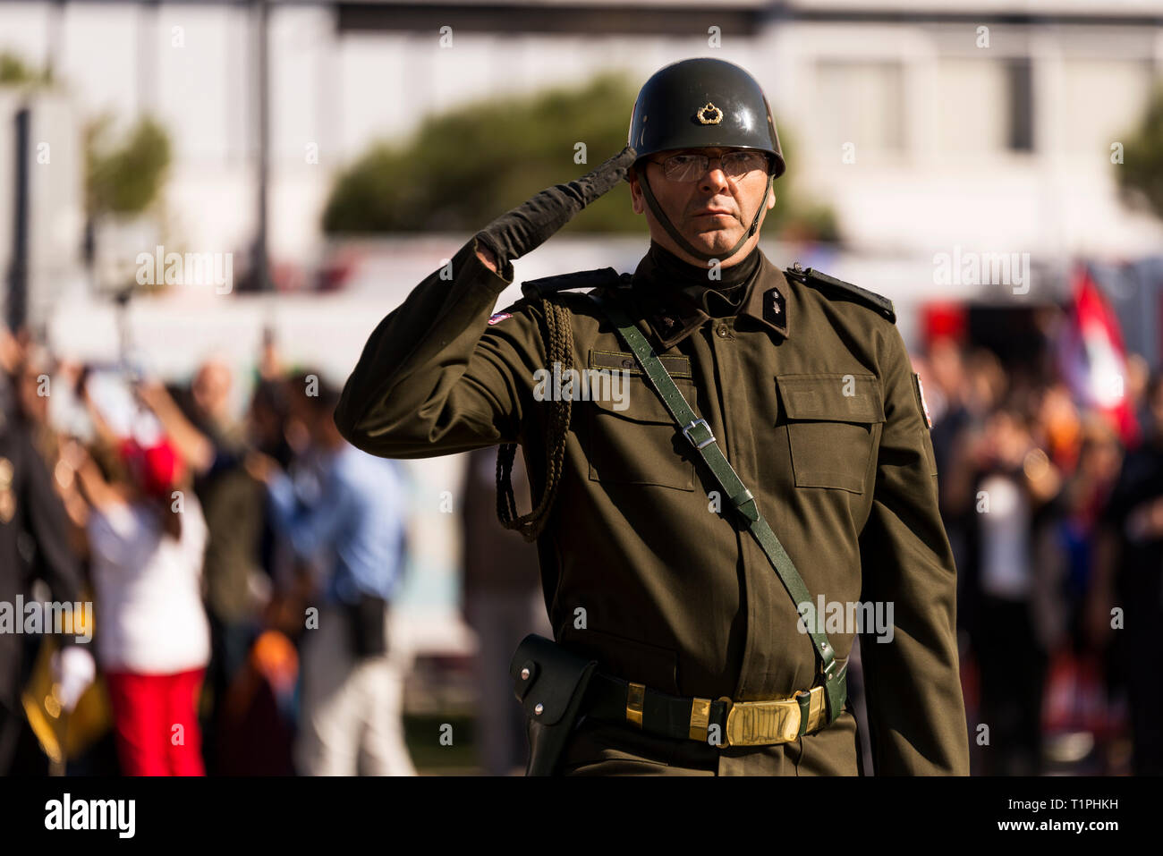 Izmir, Turkey - October 29, 2018: Turkish Colonel with eye glasses ...