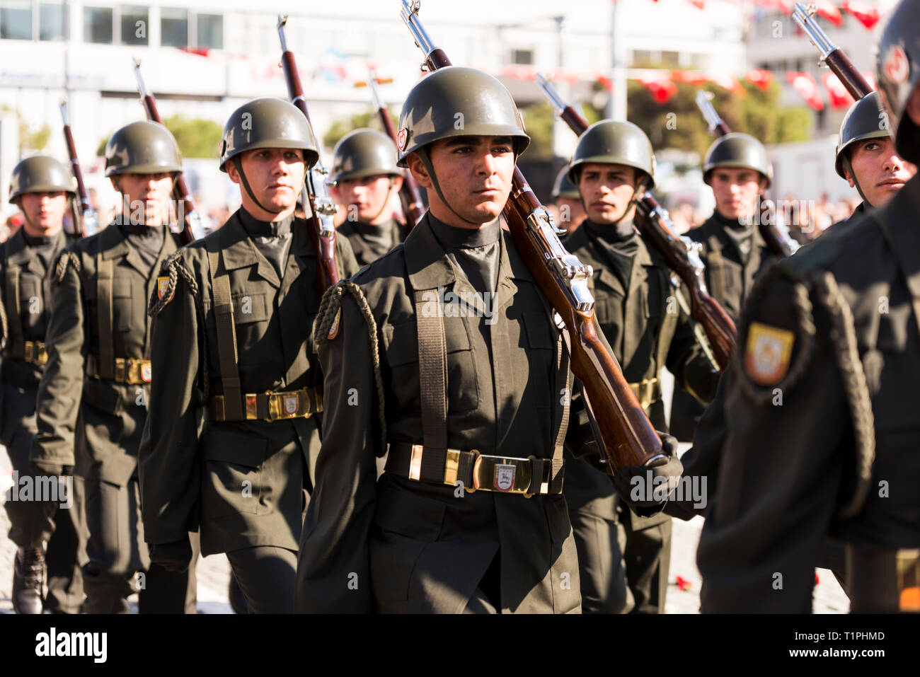 Izmir, Turkey - October 29, 2018: Turkish soldiers Military walking on ...