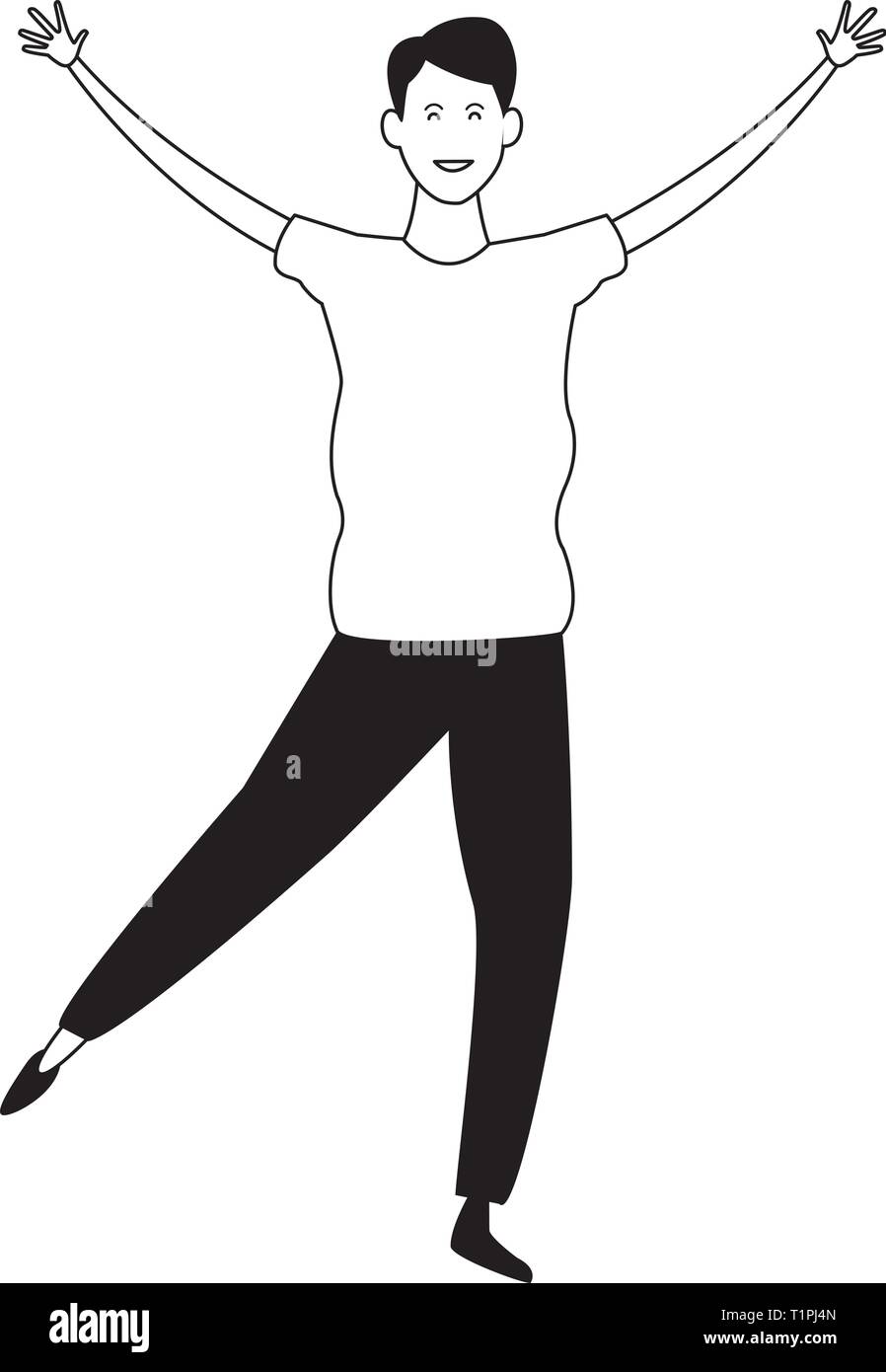 Happy man dancing cartoon Stock Vector Image & Art - Alamy