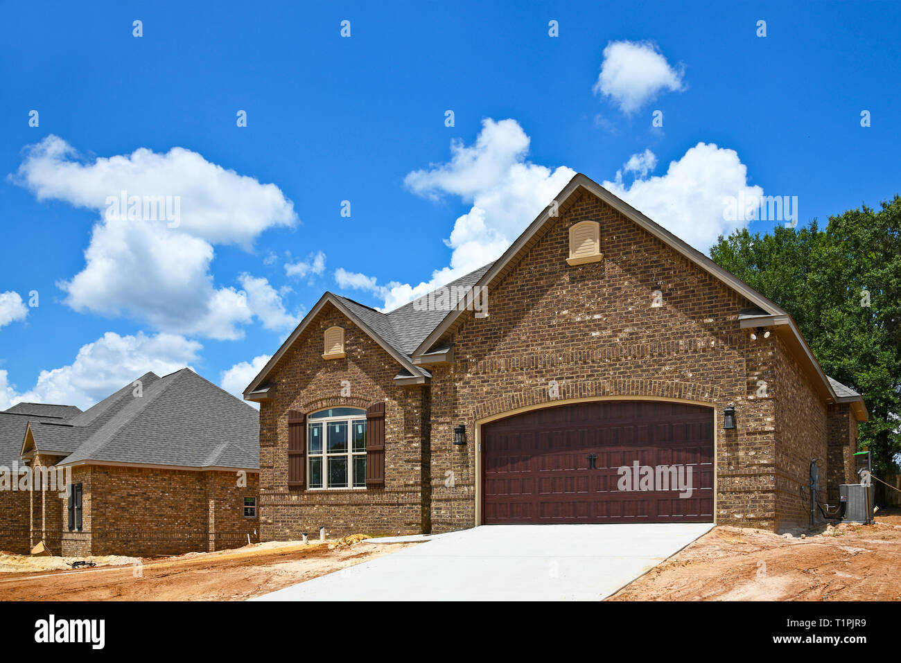 A New Brick House being built in a Subdivision For Sale Stock Photo - Alamy