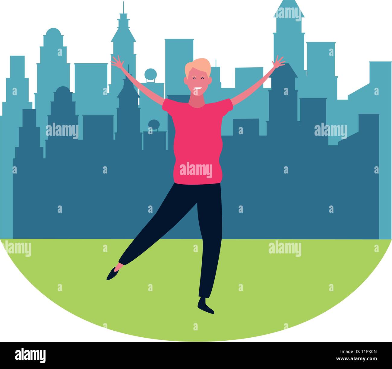 Happy man dancing cartoon Stock Vector Image & Art - Alamy