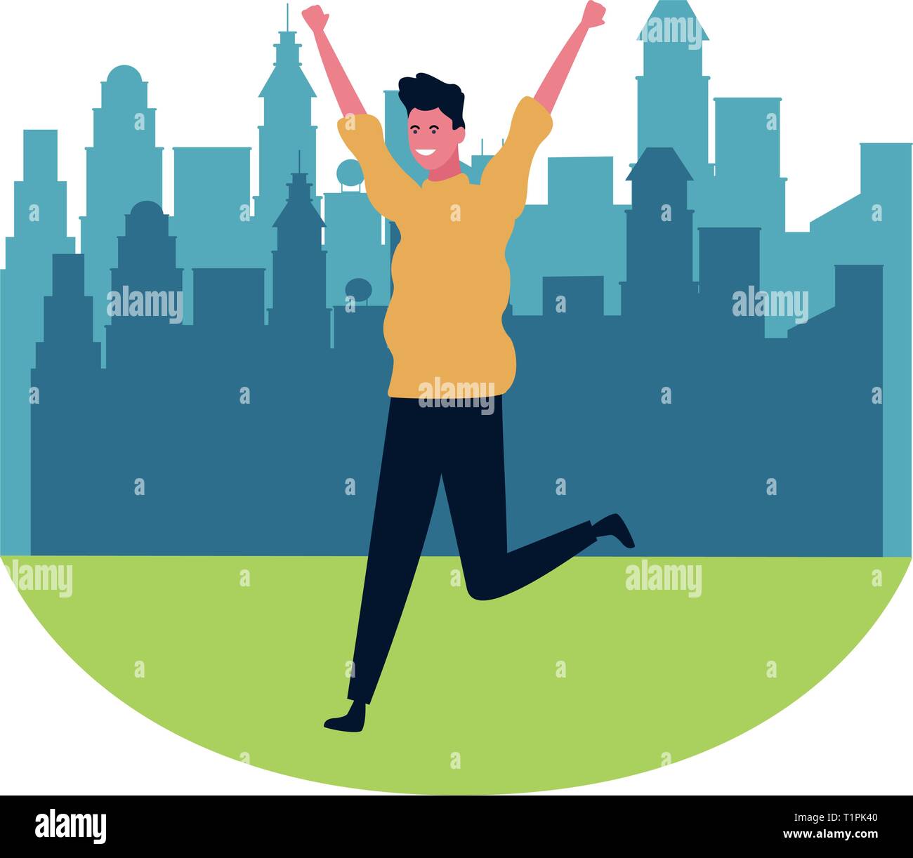 Happy man dancing cartoon Stock Vector Image & Art - Alamy