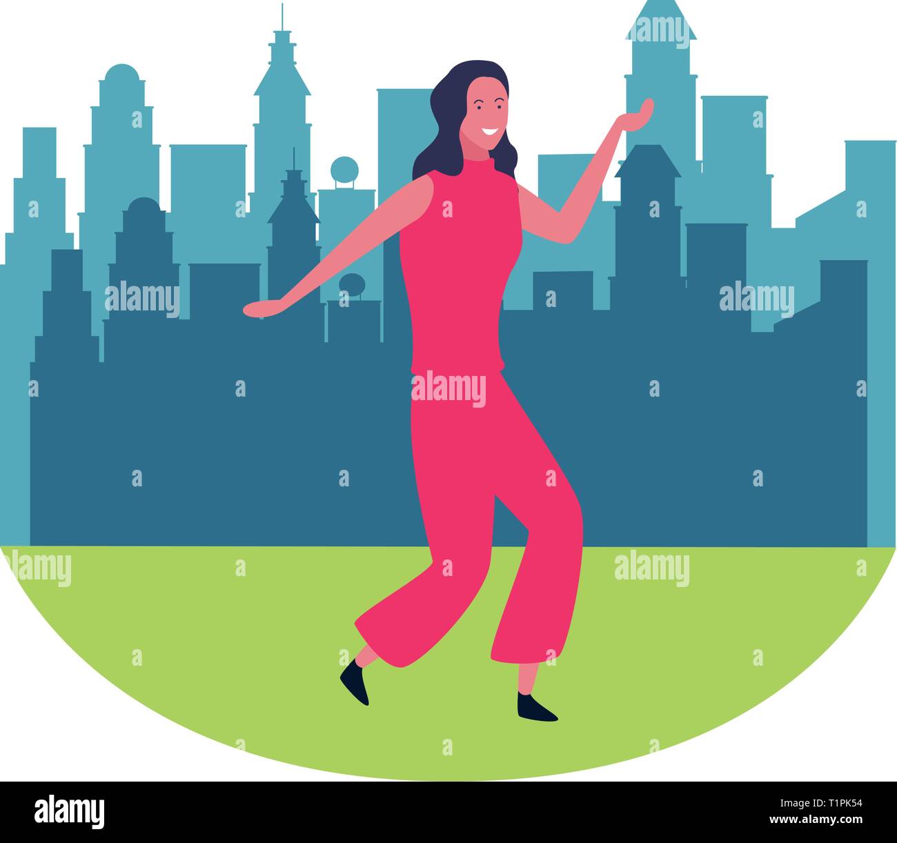 Happy woman dancing cartoon Stock Vector Image & Art - Alamy