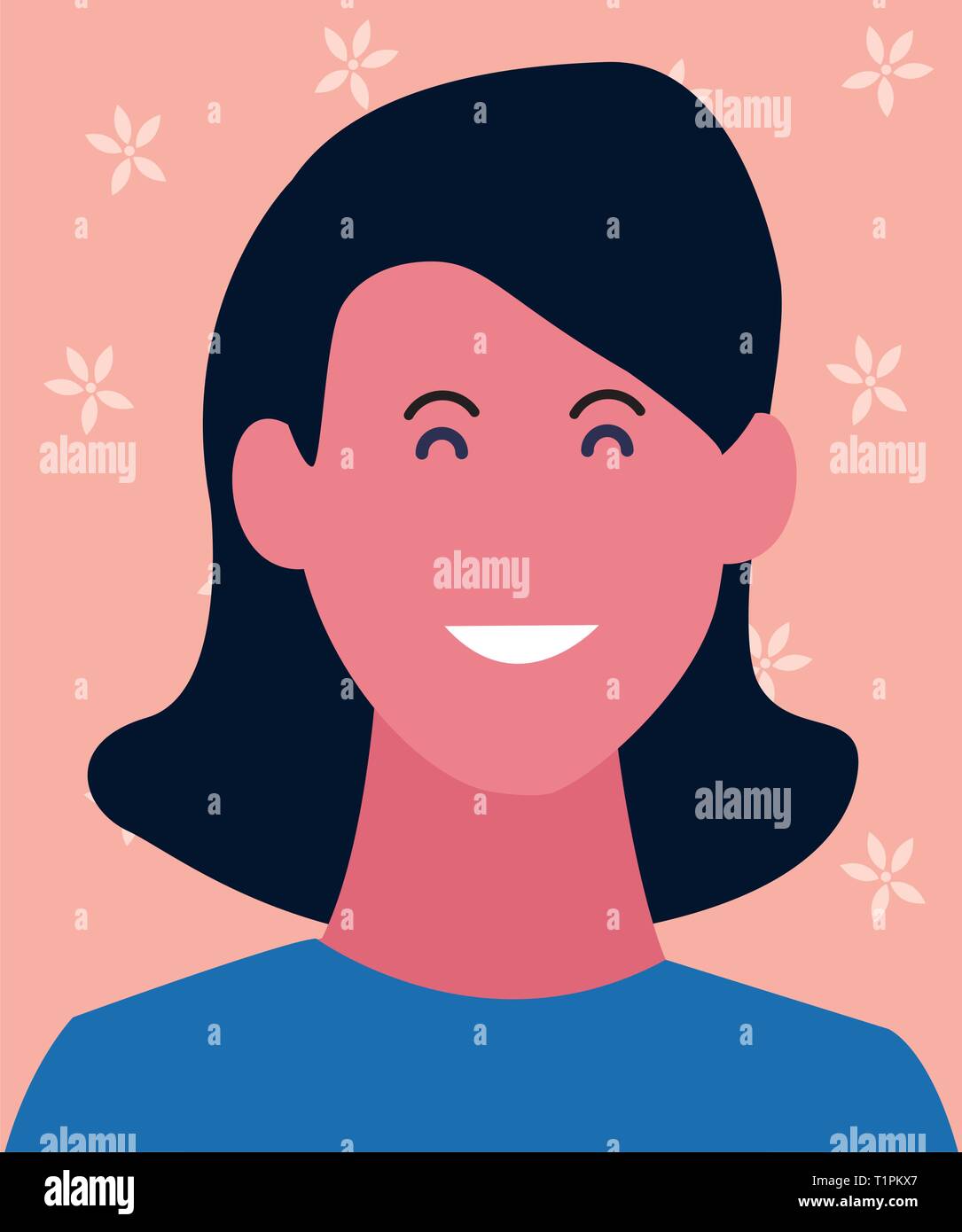 Woman smiling cartoon profile Stock Vector Image & Art - Alamy