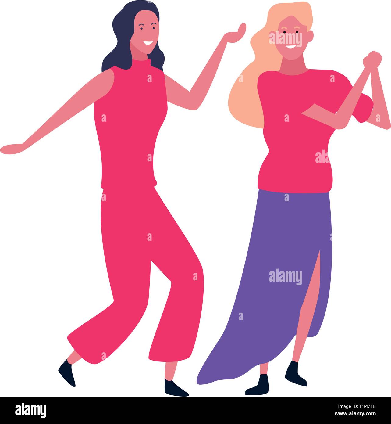 Young women smiling and dancing Stock Vector Image & Art - Alamy