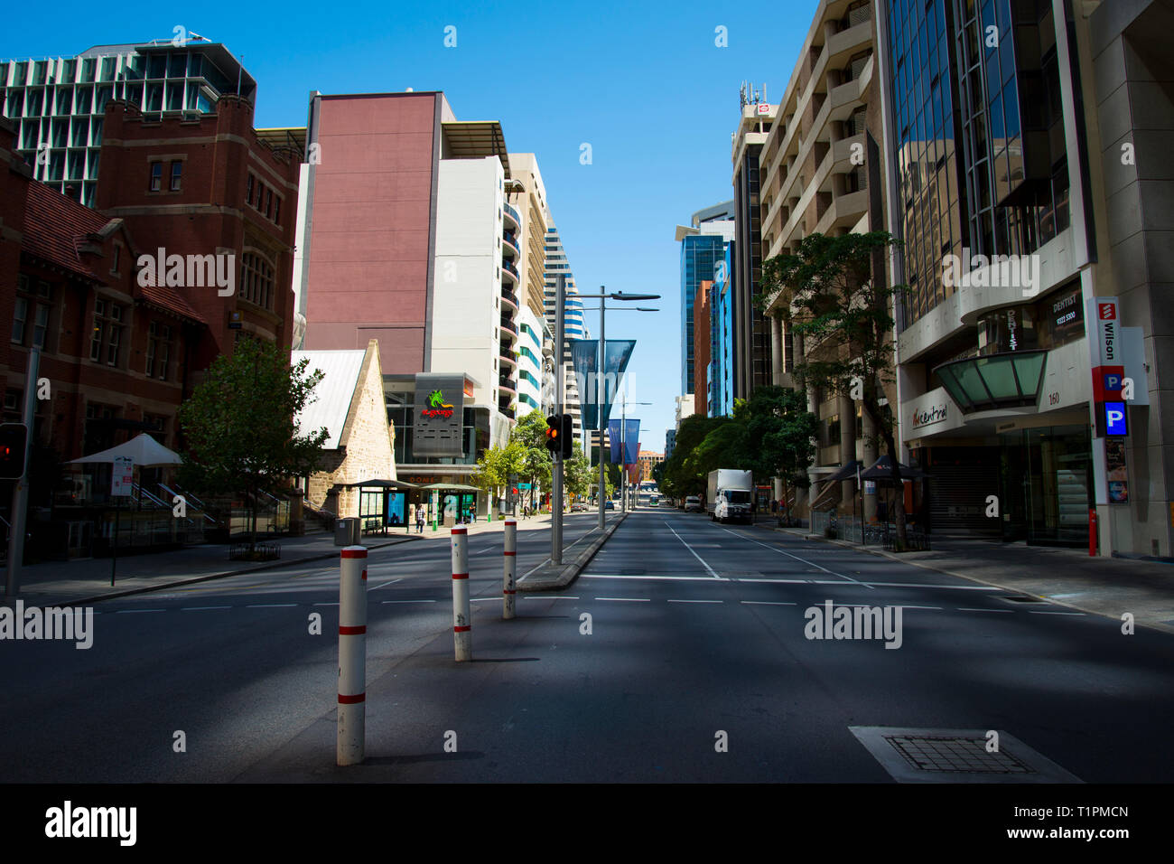 PERTH, AUSTRALIA - March 2, 2019: St Georges Terrace is the main ...
