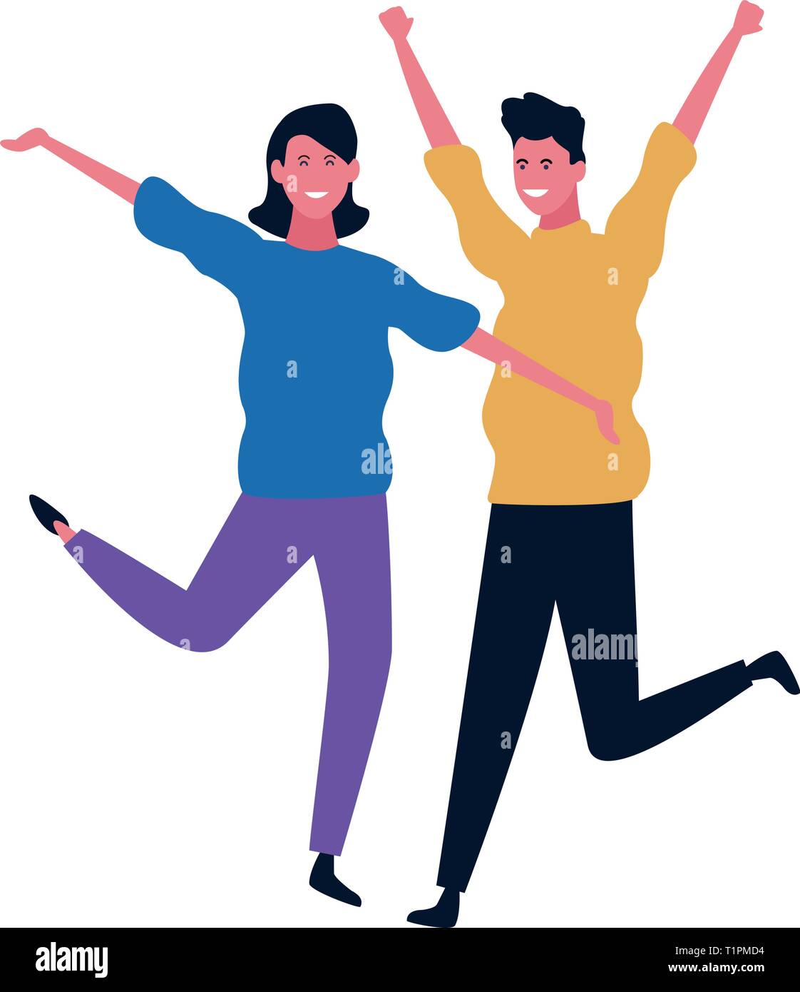 Portrait happy couple having Stock Vector Images - Alamy