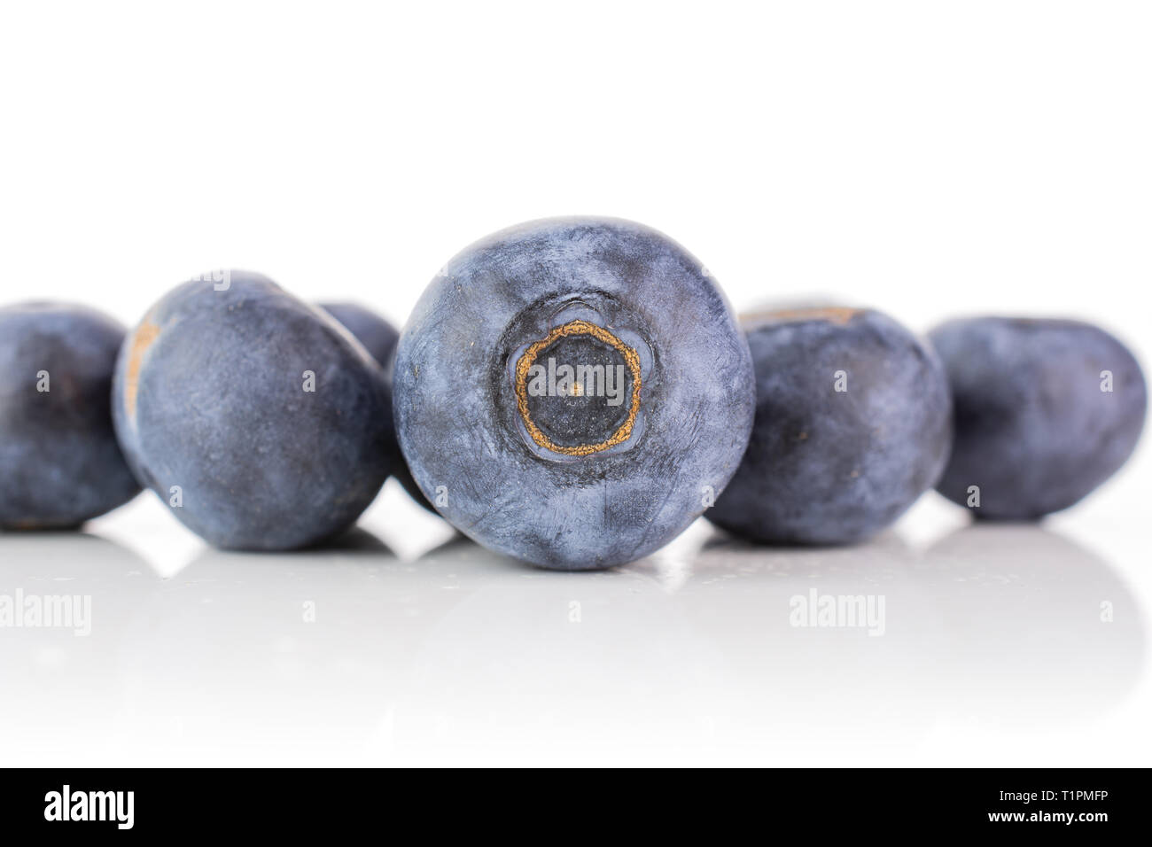 Lot of whole fresh sweet purple blueberry american isolated on white ...