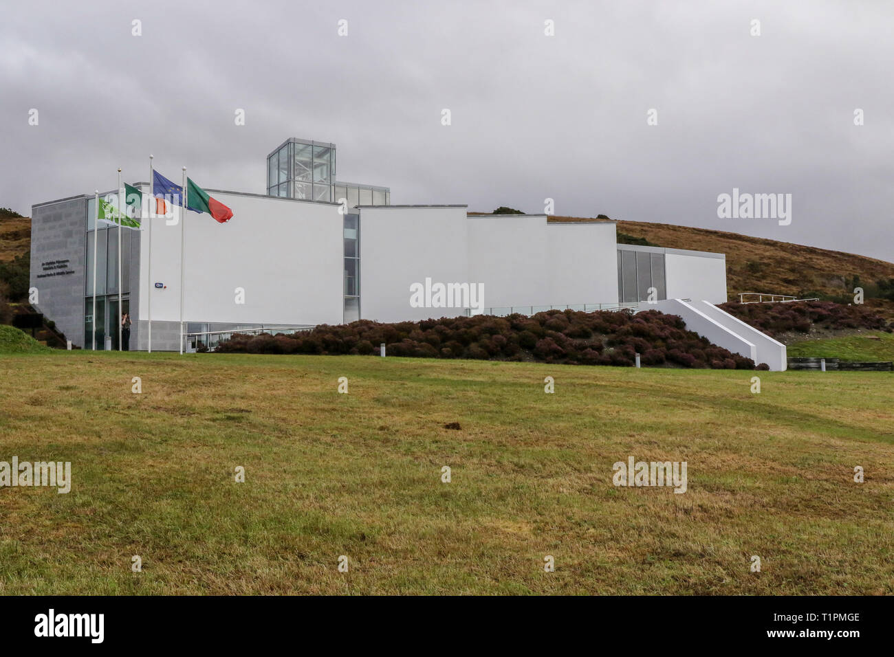 Side view of the outside of the visitor's centre in the Ballycroy ...