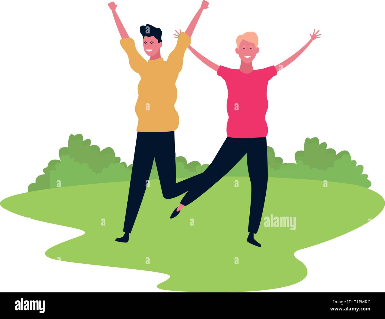 Male friends having fun Stock Vector Image & Art - Alamy