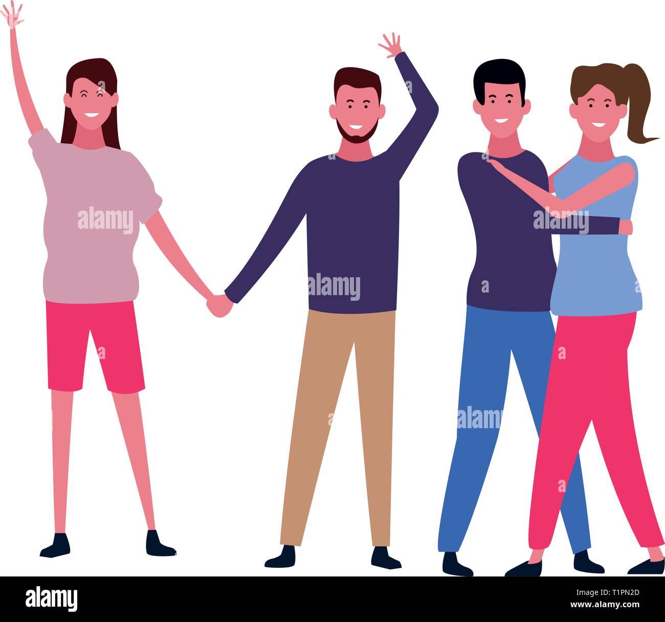 People friends cartoon Stock Vector Image & Art - Alamy