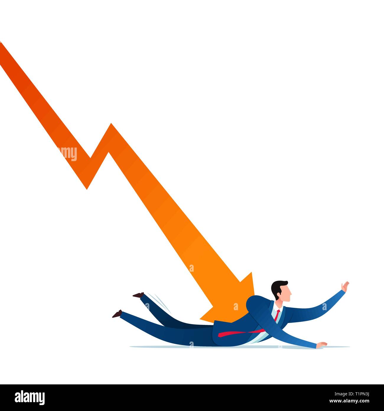Businessman get depressed because of business failure. Business concept ...