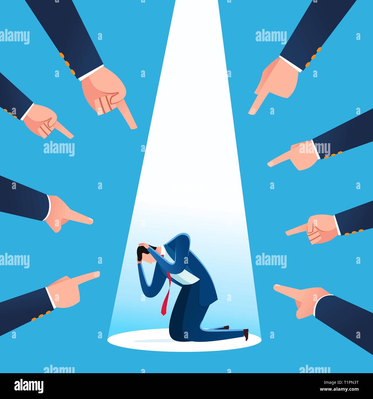 Businessman get blamed for business loss and failure. Business concept ...