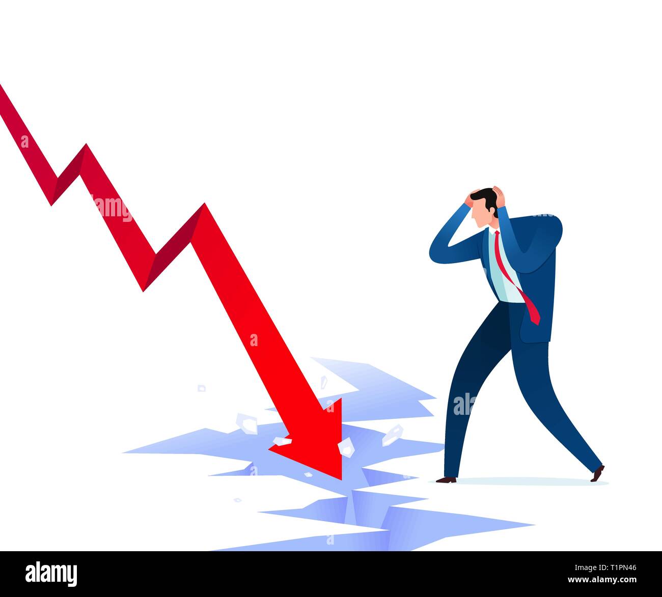 Businessman get shocked because of business failure. Business concept ...