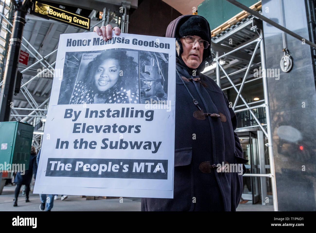 New York, United States. 27th Mar, 2019. Subway accessibility advocates ...