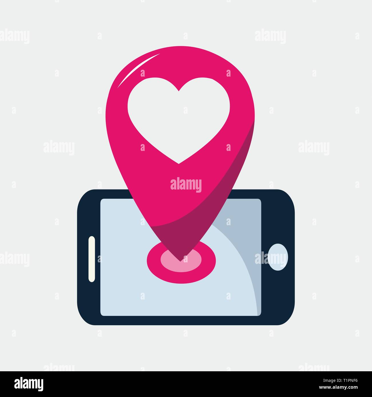 love map pointer with smartphone vector illustration Stock Vector Image ...