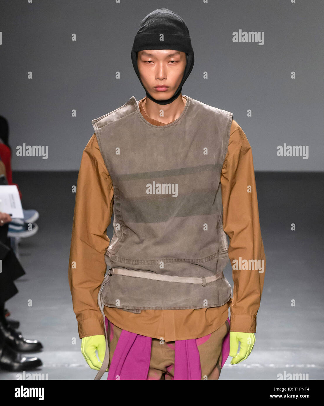 NEW YORK, NY - Feb 05, 2019: A model walks the runway at the Robert ...