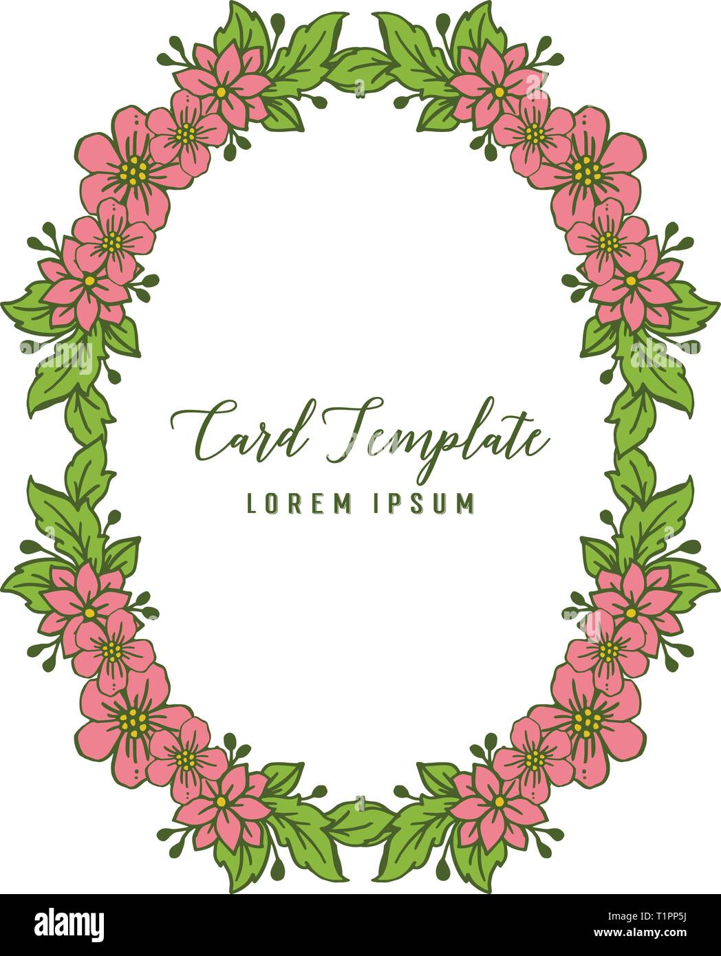 Vector illustration decorative of card template with pattern art pink ...