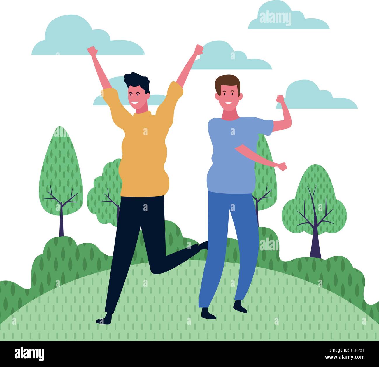 Male friends having fun Stock Vector Image & Art - Alamy