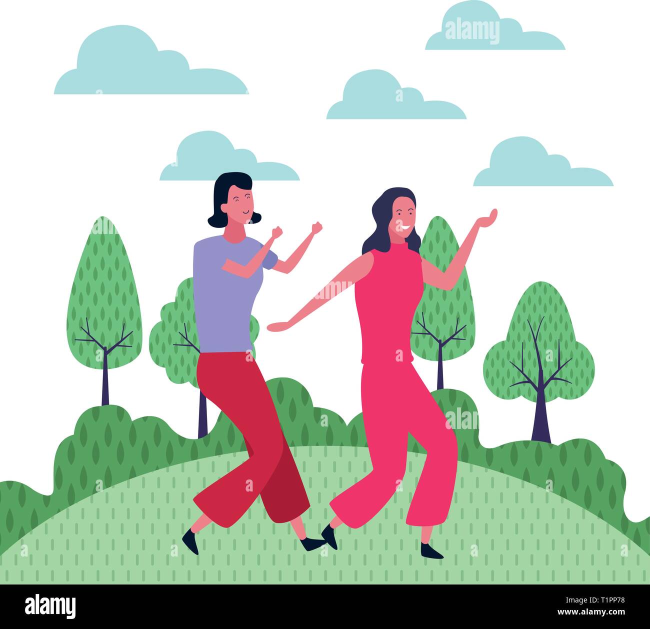 Two women friends cartoon Stock Vector Image & Art - Alamy
