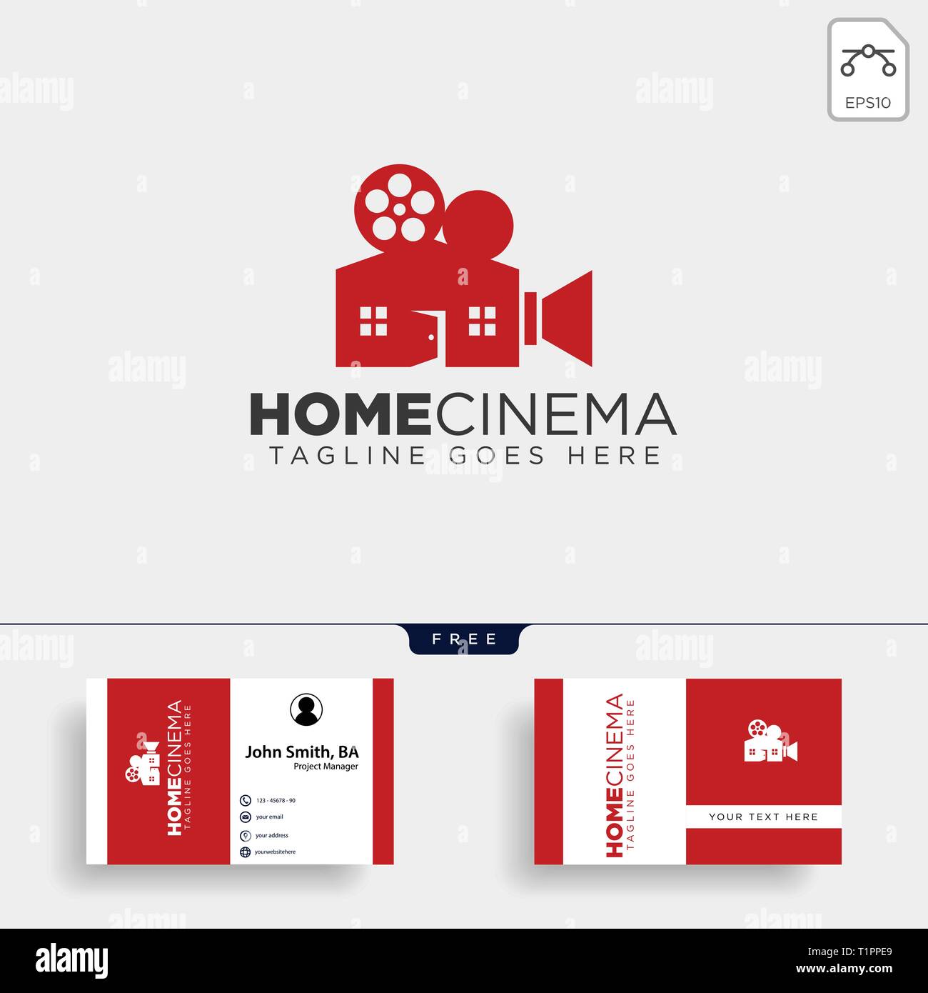 Home video cinema black color simple line logo template vector ...
