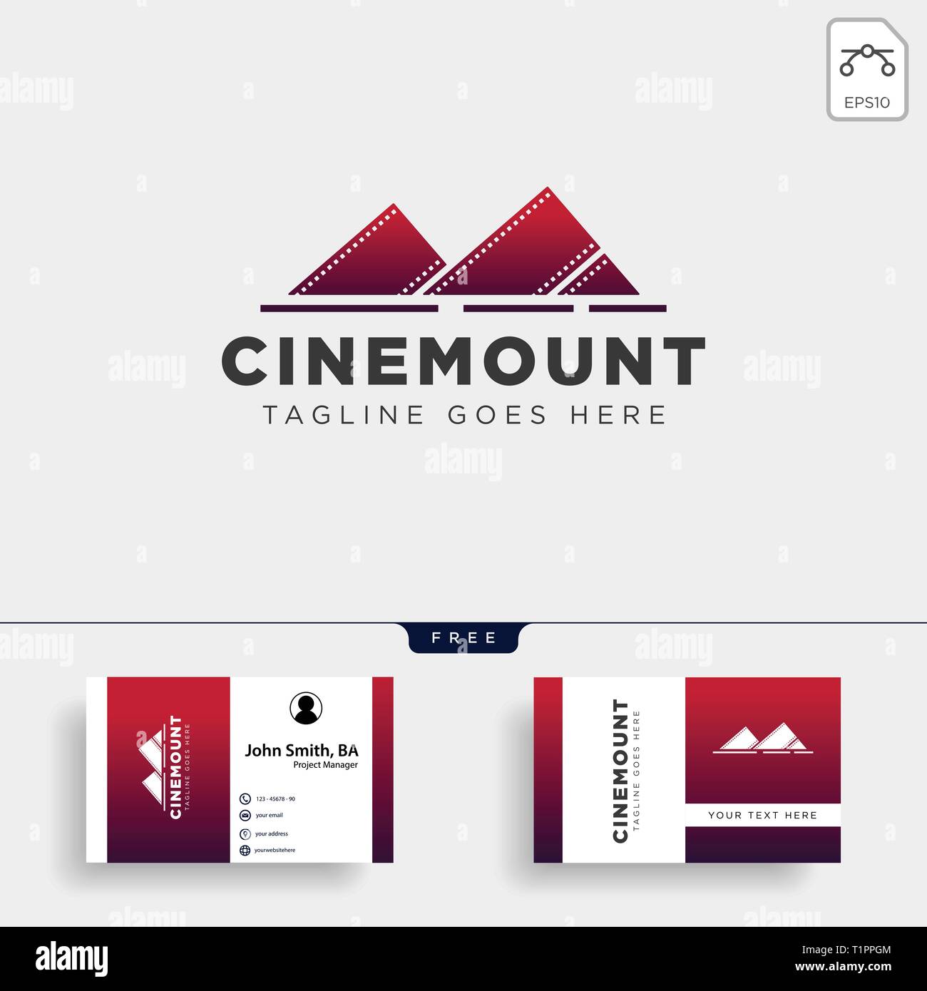 mountain cinema film movie simple logo template vector illustration ...