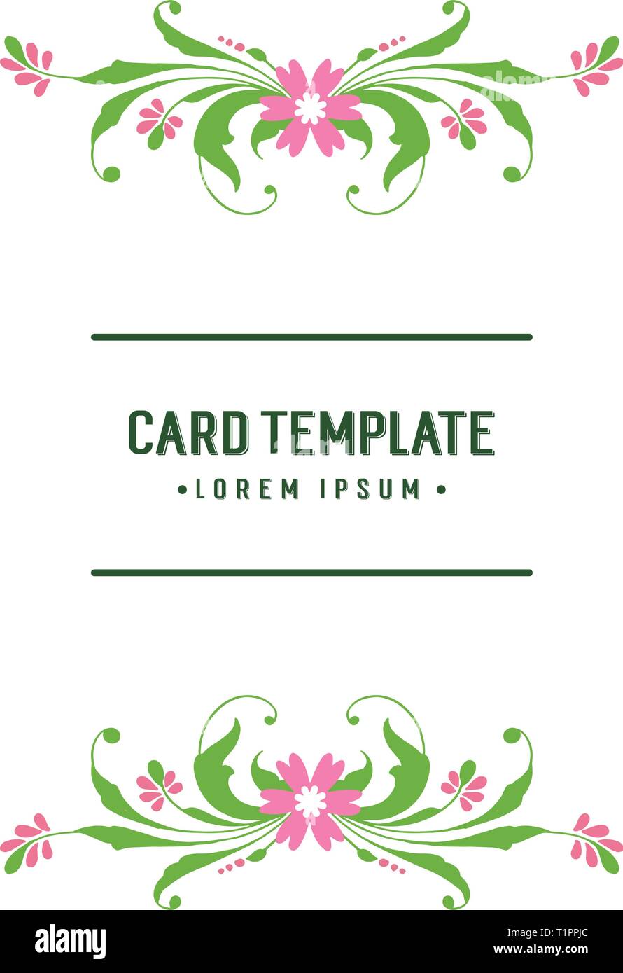 Vector illustration various style green leafy floral frame for template ...