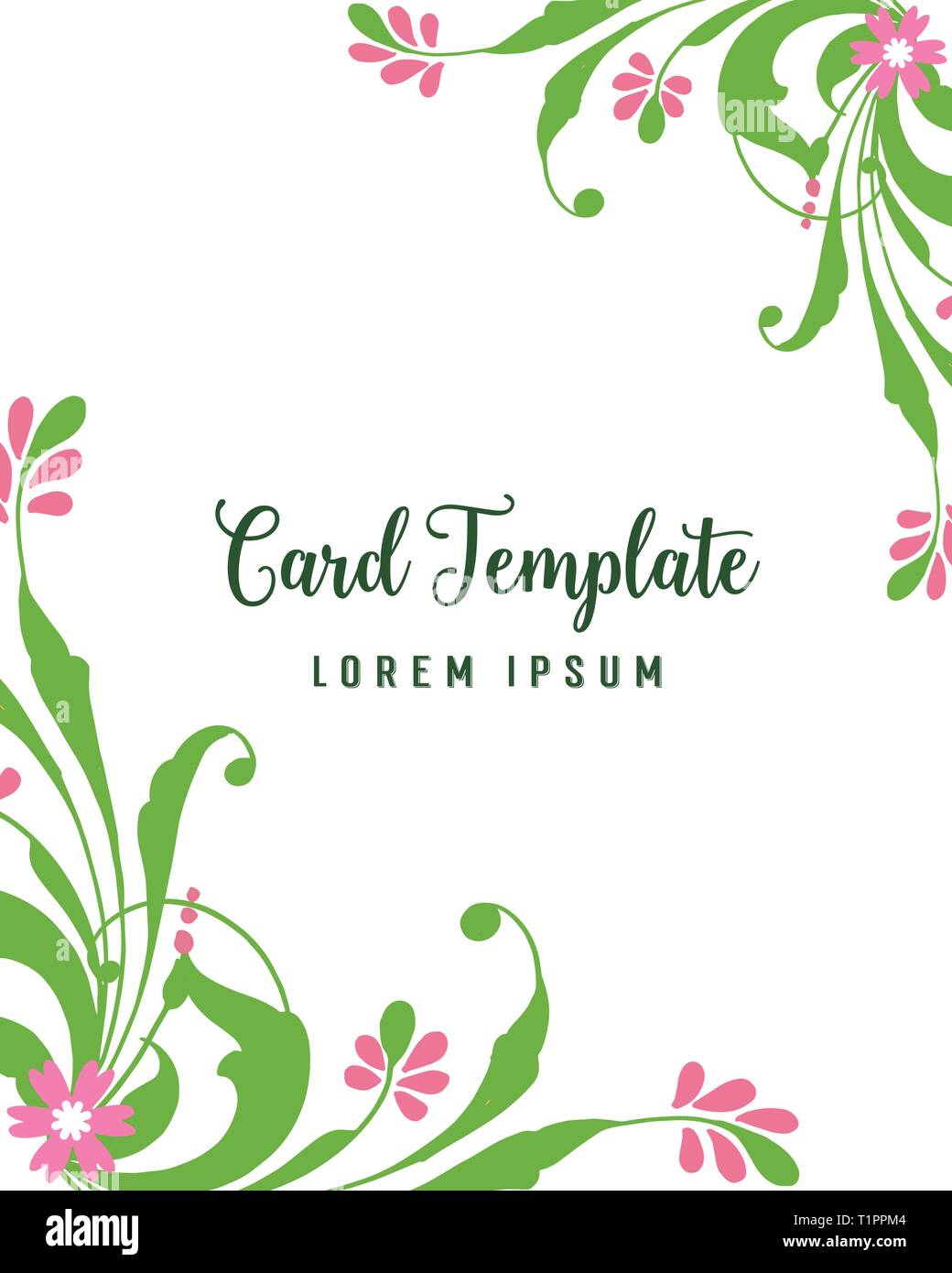 Vector illustration decorative of leaf floral frame for style of card ...