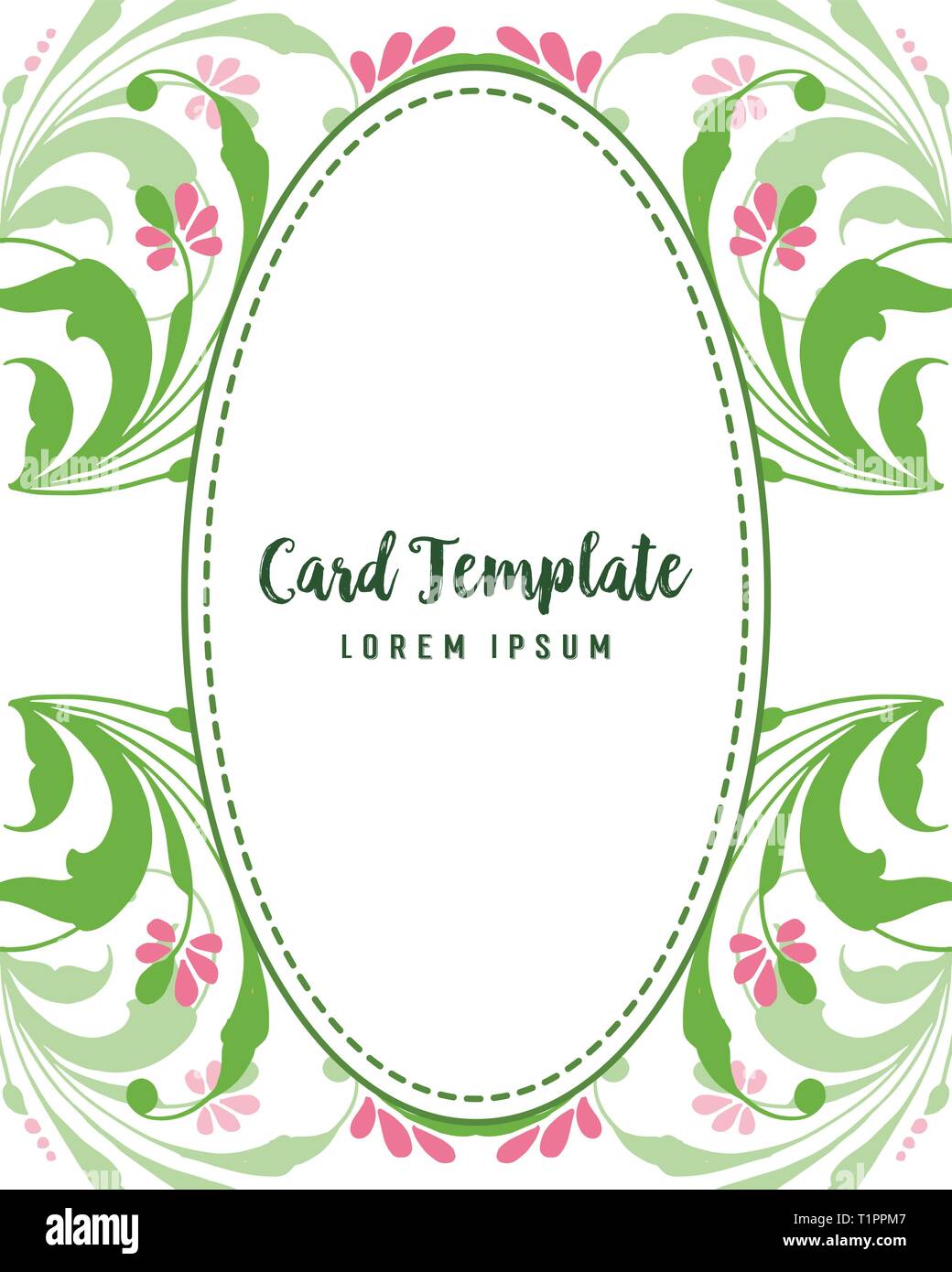 Vector illustration decorative of leaf floral frame for style of card ...