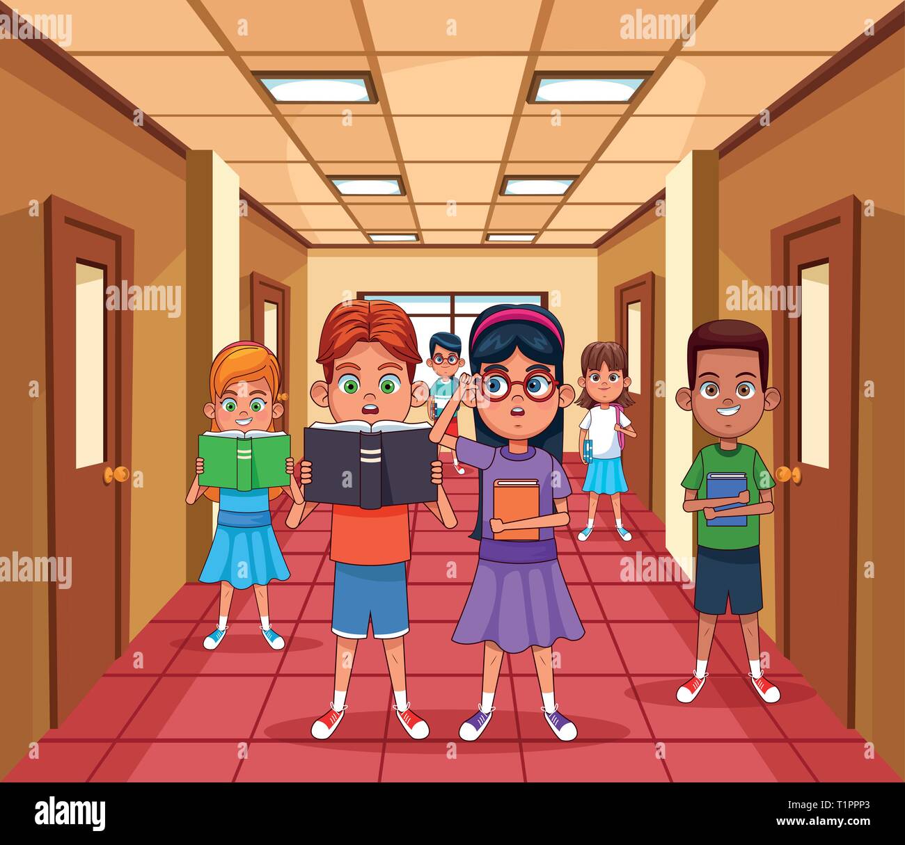 Kids in school cartoons Stock Vector Image & Art - Alamy