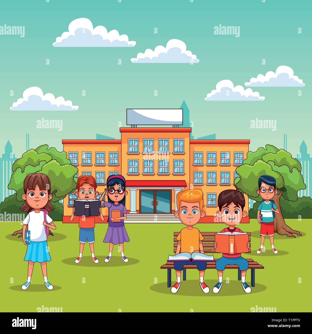 Kids students in school Stock Vector Image & Art - Alamy
