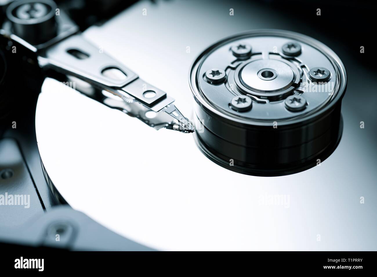 Closeup of an open computer hard drive Stock Photo - Alamy