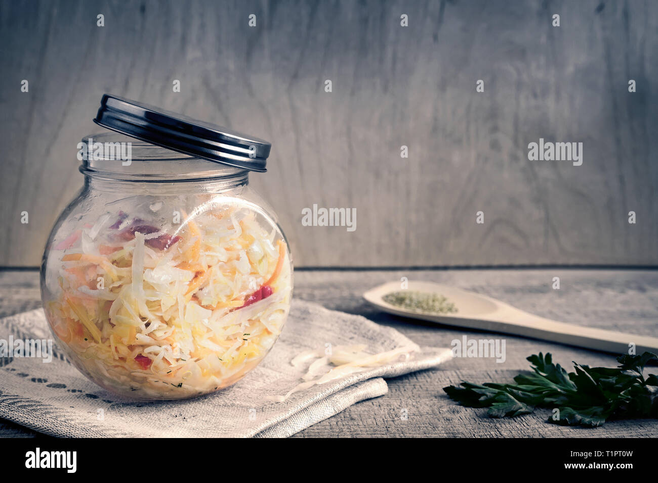 Old jar of sauerkraut hi-res stock photography and images - Alamy